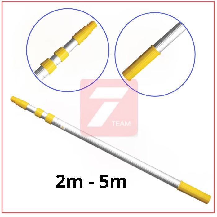 5m (16 feet) Heavy Duty Adjustable Telescopic Aluminium Extension Pole ...