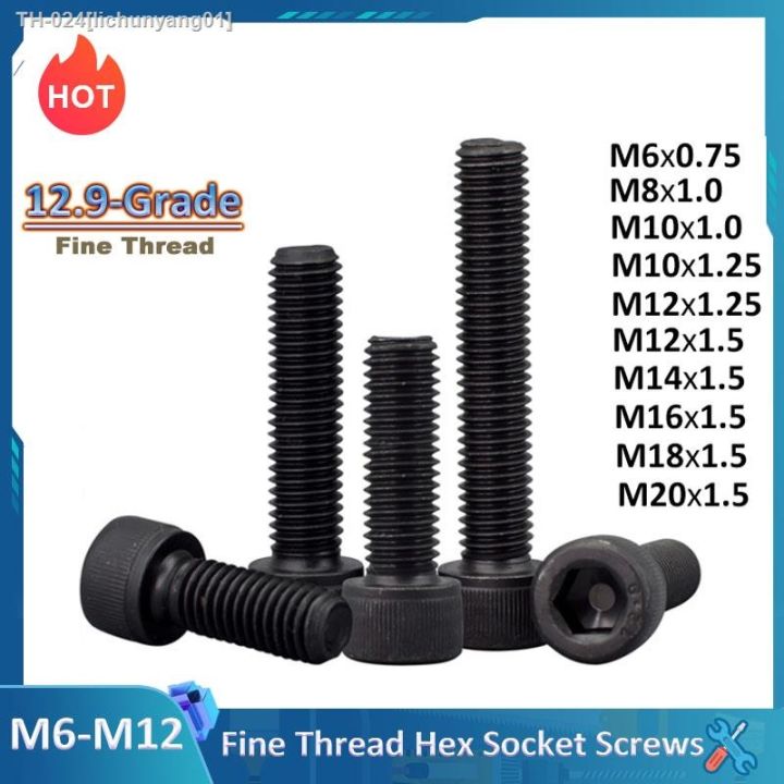 12.9Grade Fine Thread Socket Screws Hex Hexagon Cap Screws Allen Bolts ...