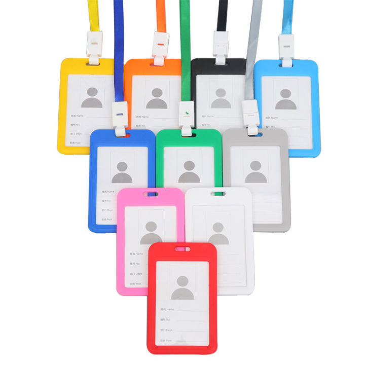 Work Name ID Card Holders for School or Office Name Tags with Lanyard ...