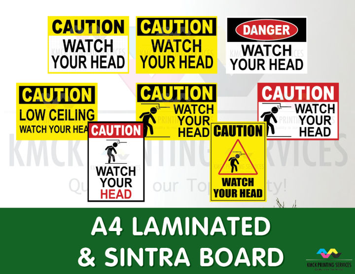 Danger Watch Your Head | Caution Low Ceiling Watch Your Head Signages ...