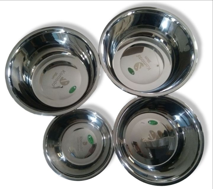 baskom stainless baskom stailess komodo ukuran 26cm, 32cm, 36cm, 38cm ...