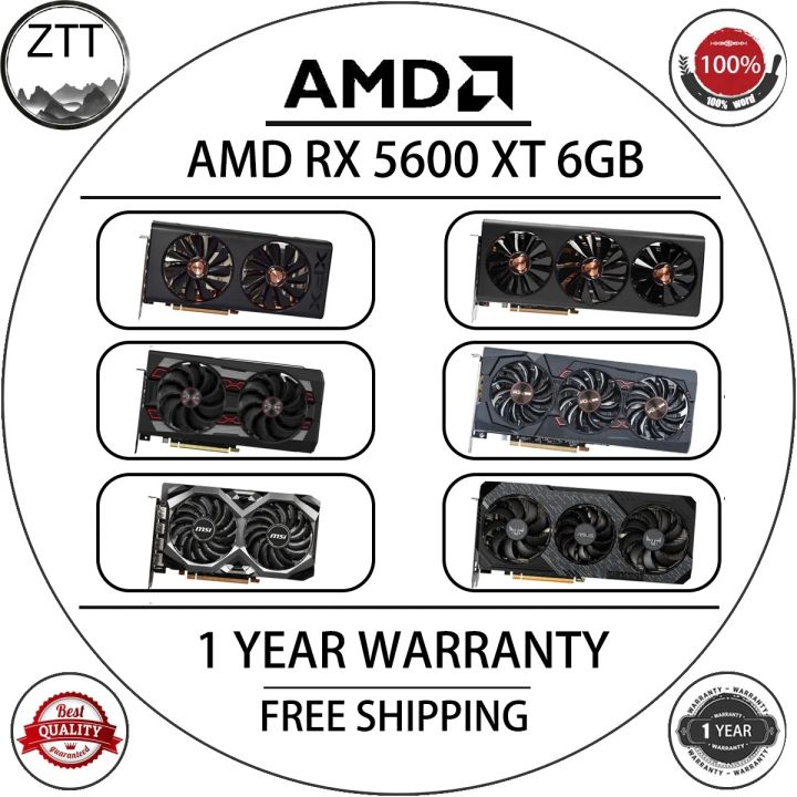 AMD Radeon RX 5600 XT 6G D6 Gaming Graphics Card 5600XT GPU 2304SP ...
