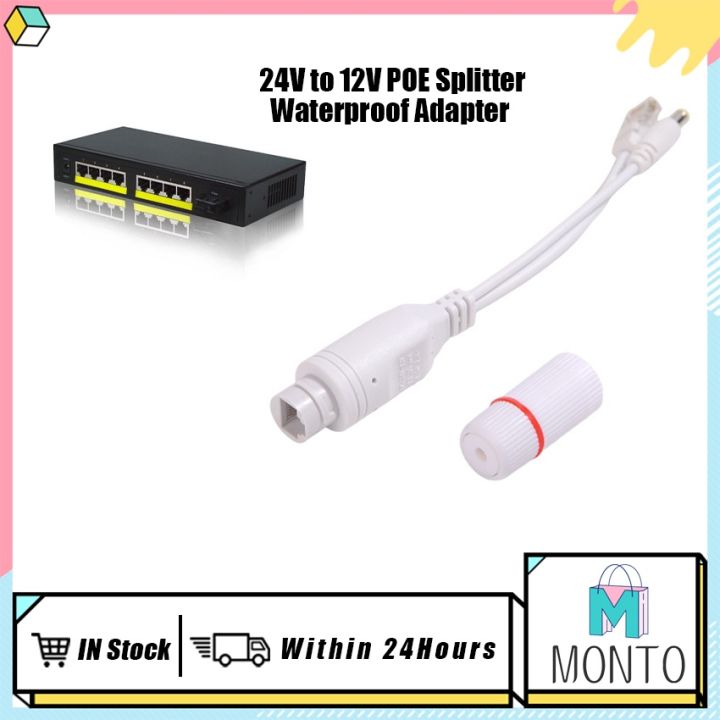 POE Splitter 24V to 12V Outdoor Waterproof POE Splitter Cable POE ...