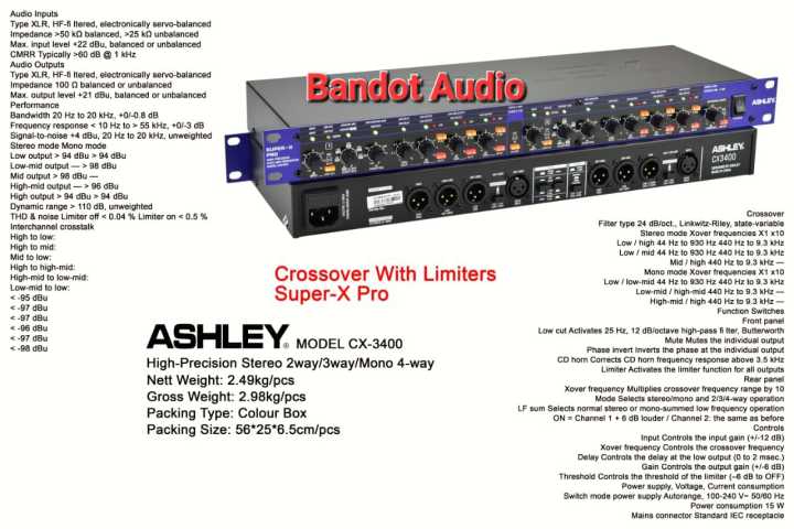 Cross Over Ashley Cx 3400 Plus Limiter / Crossover Cx3400 Super X Pro ...