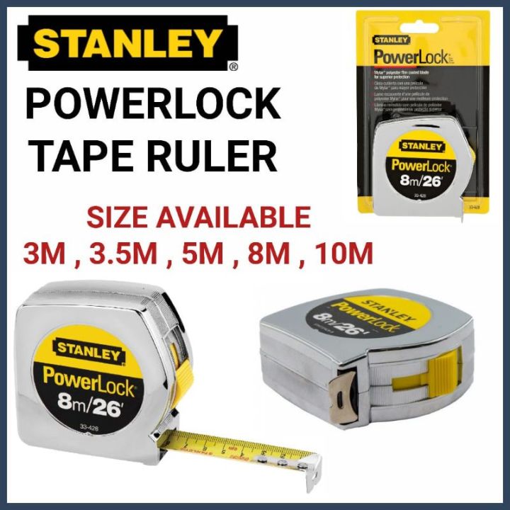 3M 3.5M 5M 8M 10M STANLEY POWERLOCK TAPE MEASURING TAPES | Lazada