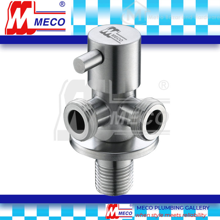 Meco Stainless Steel 304 3-way Angle Valve #018N-SST | Lazada PH