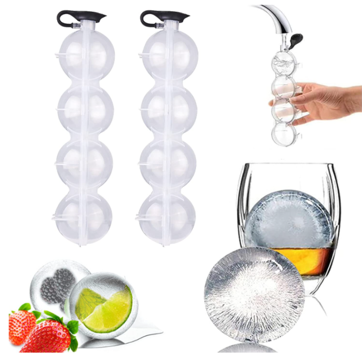 *Ready Stock* 4-Hole Round Ice Ball Mold Round Ice Cube Mold for Wine ...