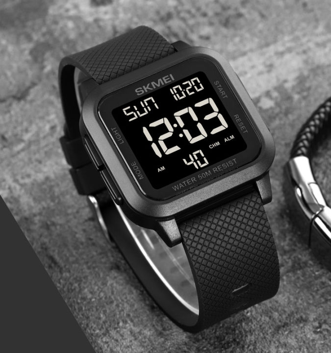 SKMEI 1894 Men Women Waterproof Sport Watch Digtal LED Light Display ...