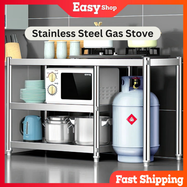 Easy Stainless Steel Kitchen Rack Kabinet Dapur Gas Rak Dapur Gas Meja ...