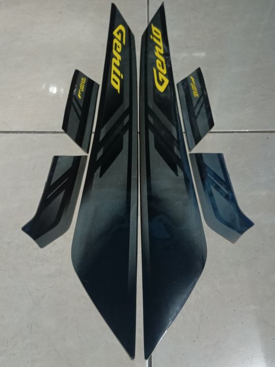 stiker striping honda genio iss 2020 hitam brown lis body standar ...