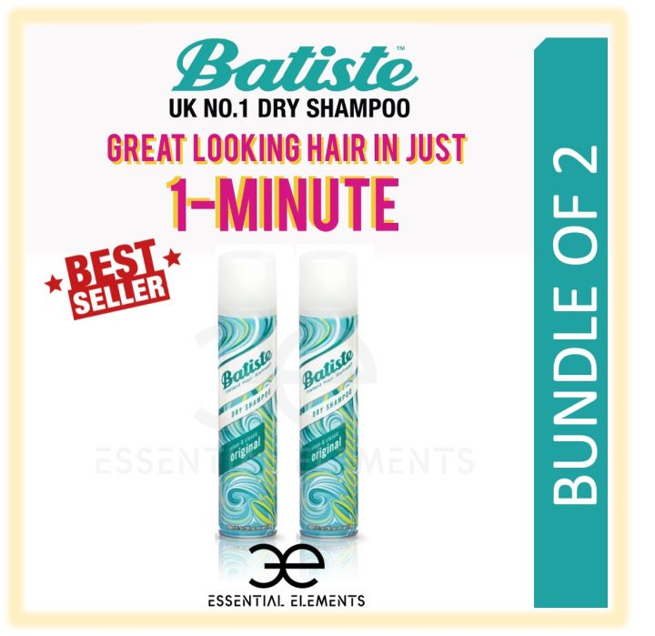 🏆BATISTE🏆[BUNDLE OF 2] ORIGINAL DRY SHAMPOO SPRAY 200ML UK NO 1 ...
