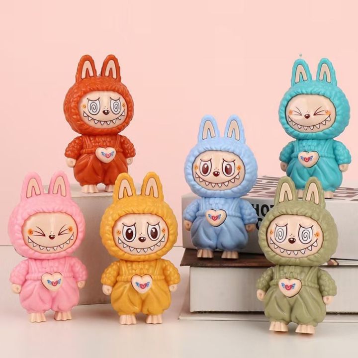 SEETE With Keychain Labubu Face Changing Doll 3 Facial DIY Crafts ...