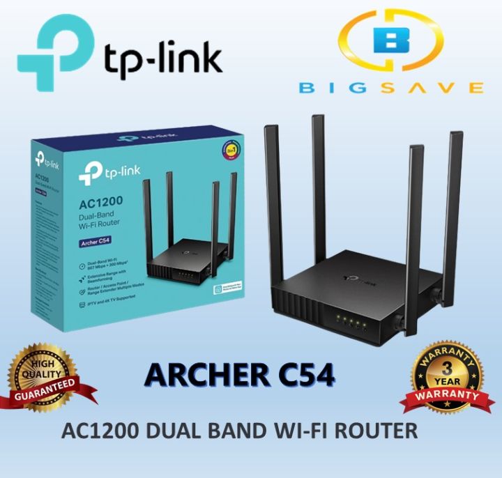 TPLINK ARCHER C54 AC1200 DUAL BAND WIFI ROUTER | Lazada