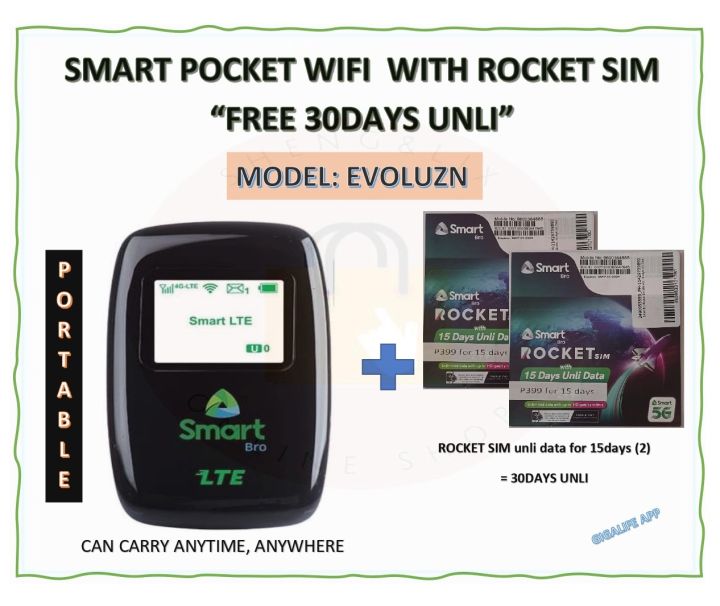 SMART BRO POCKET WIFI (EVOLUZN) PWEDE SALPAKAN NG ROCKET SIM | Lazada PH