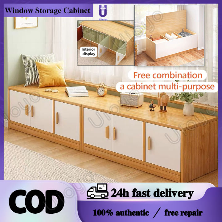 Uioyo Bay window Storage cabinet woodren Wardrobes Drawers Simple ...