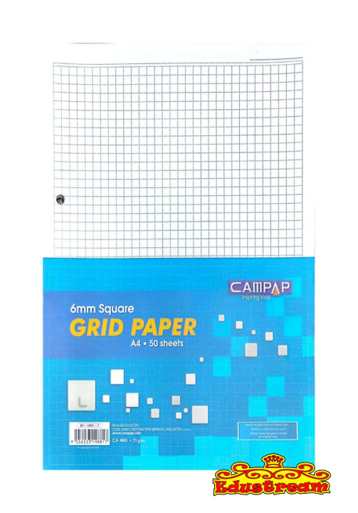 READY STOCK!!! Campap Grid Paper 6mm Square A4 70gsm 50 Sheets | Lazada