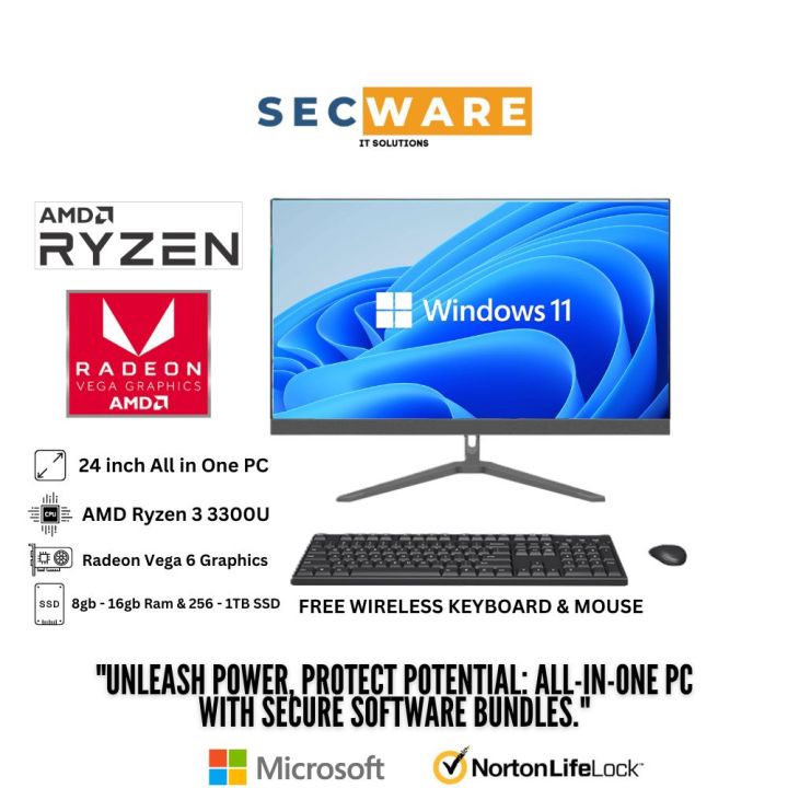 Secware x Hvlanyn All in One PC (Lite Gaming | Office | Study) Amd Ryzen 3 Radeon Vega 6 ...