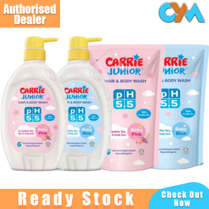 Carrie Junior PH5.5 Head And Body Wash 700g Refill 475g Baby Pink Blue ...