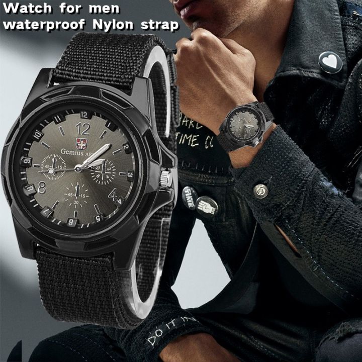 Watch for men waterproof Nylon strap Men's casual fashion trend sports ...