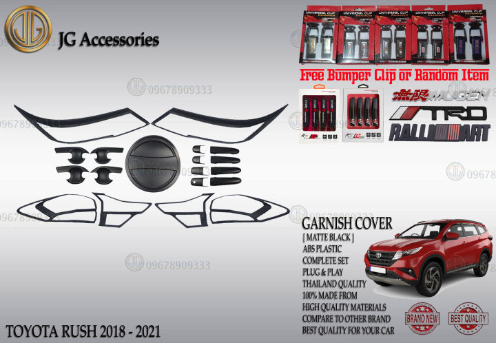 TOYOTA RUSH 2018 2019 2020 2021 E VARIANT COMBO SET MATTE BLACK / COMBO ...