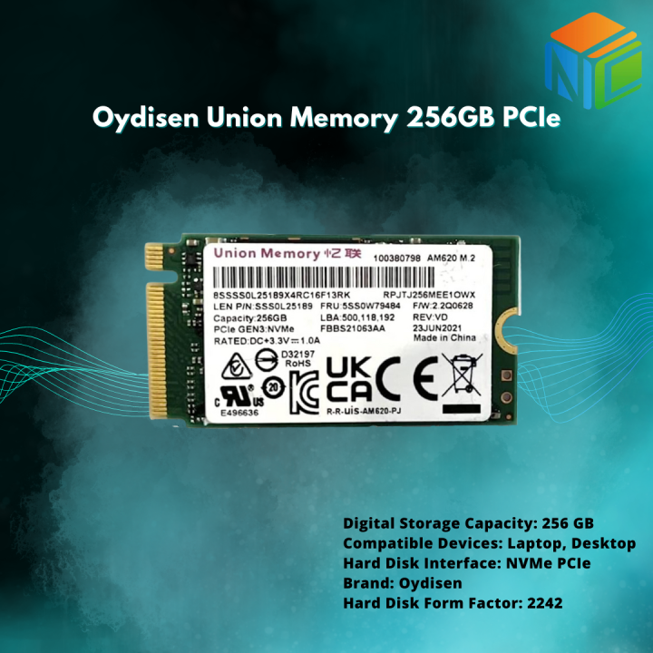 Union Memory 256GB PCIe NVMe M.2 2242 SSD Internal Solid State Drive ...
