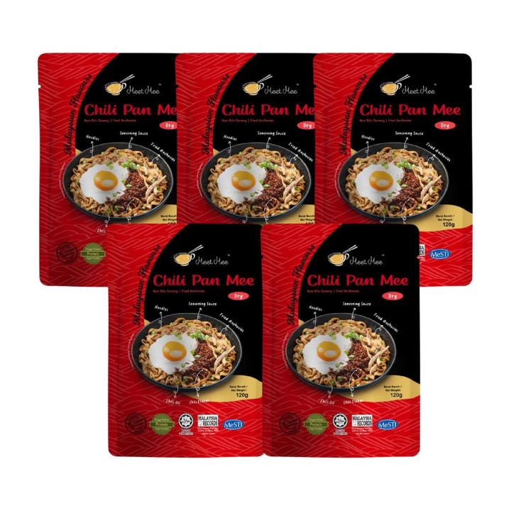 Meet Mee Chili Pan Mee Anchovies - Thick Noodles [Bundle Of 5] | Lazada ...
