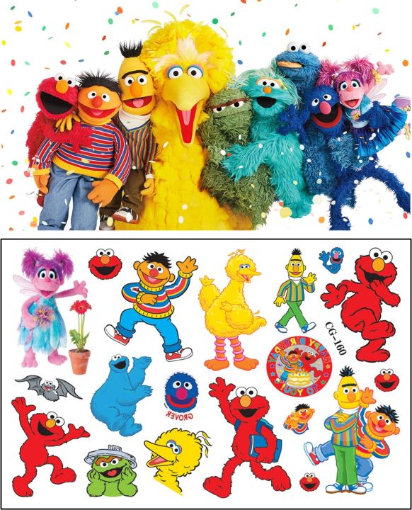 💖 Sesame Street l Elmo Big Bird l Cookie Monster Body Tattoo l Face ...