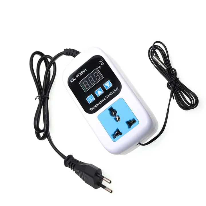 V0XK-W2001 Digital Temperature Controller Socket AC 110-220V Thermostat ...