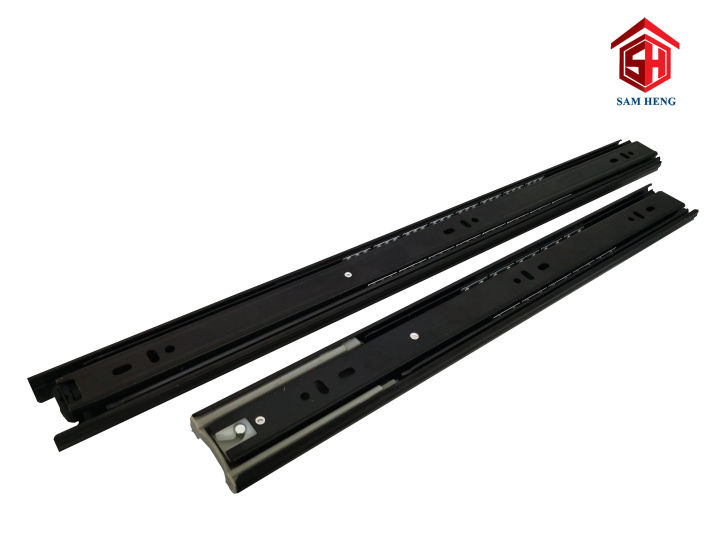 Cabinet Heavy Duty Black Full Extension Drawer Slide Soft Close Roller ...