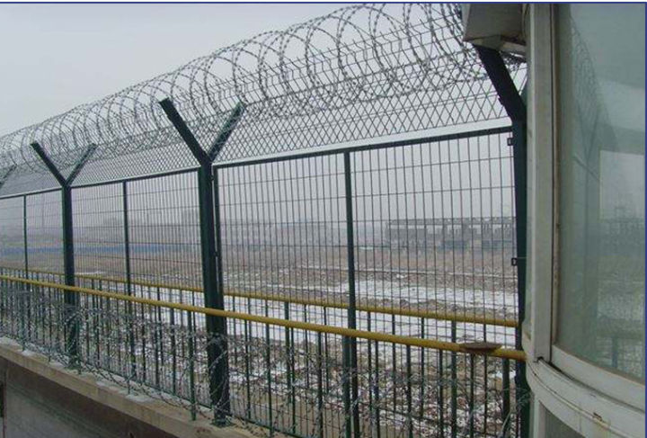 Steel blade barbed fence100/30meters razor wall fence anti-thief anti ...