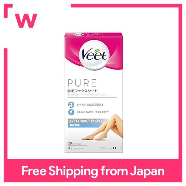 Veet Hair Removal Pure Depilatory Wax Sheet for Sensitive Skin 20sheets ...