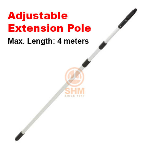 SHM 4M ADJUSTABLE ALUMINIUM Extension Pole and Paint Brush Roller Rod ...