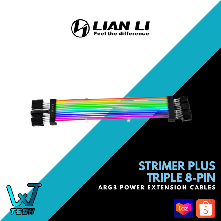 Lian Li Strimer Plus Triple 8-Pin Addressable RGB Power Extension ...