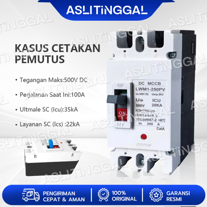 MCCB 2P DC 500V 100A DC Moulded Case Circuit Breaker MCB Perlindungan ...