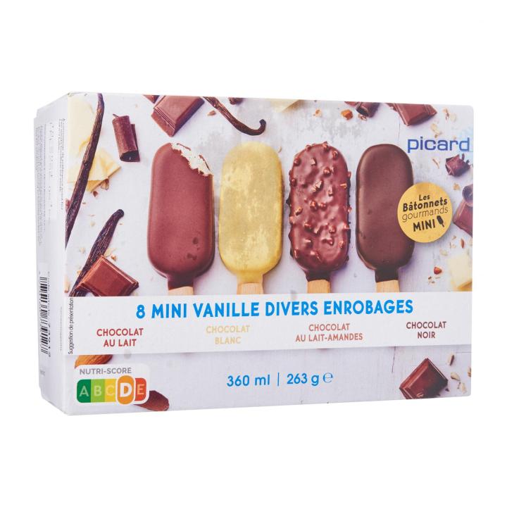 Picard 8 Mini Vanilla Ice Cream Sticks with Assorted Chocolate Coating ...