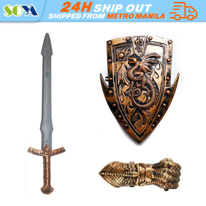 Children Toy Weapon Shield Sword Hand Stage Performance Ancient Costume ...