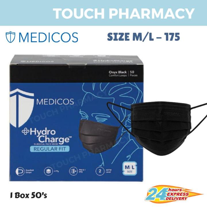 MEDICOS (NEW) Regular Fit Size 175 HydroCharge 4ply Surgical Face Mask ...