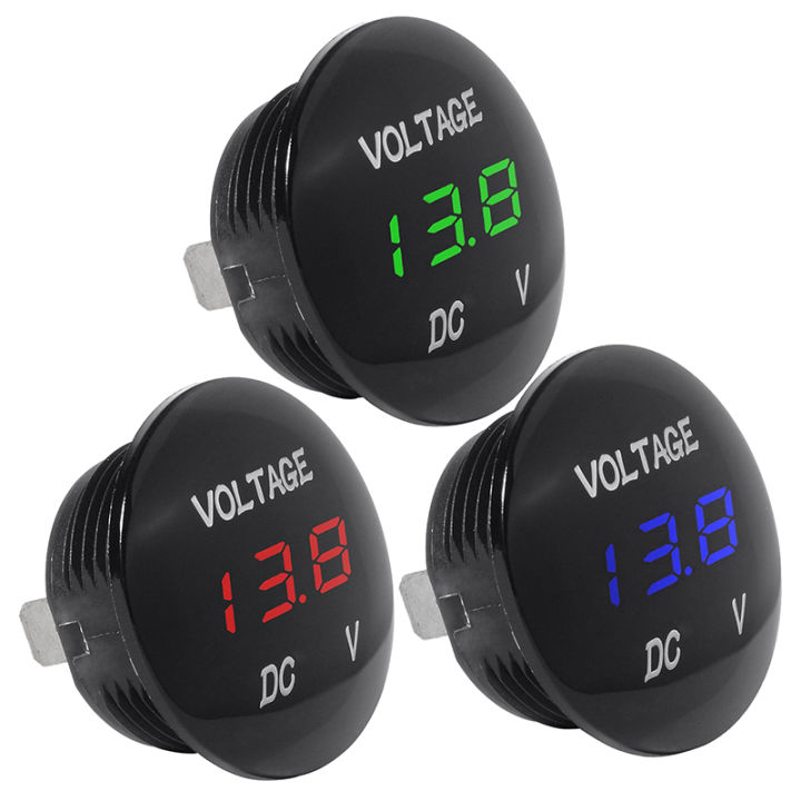 12V-24V DC Voltmeter Car Monitor Motorcycle LED Red Waterproof ...