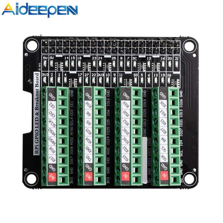 Aideepen Ultra Small Rpi Gpio Status Led And Terminal Block Breakout Board Module For Raspberry Pi