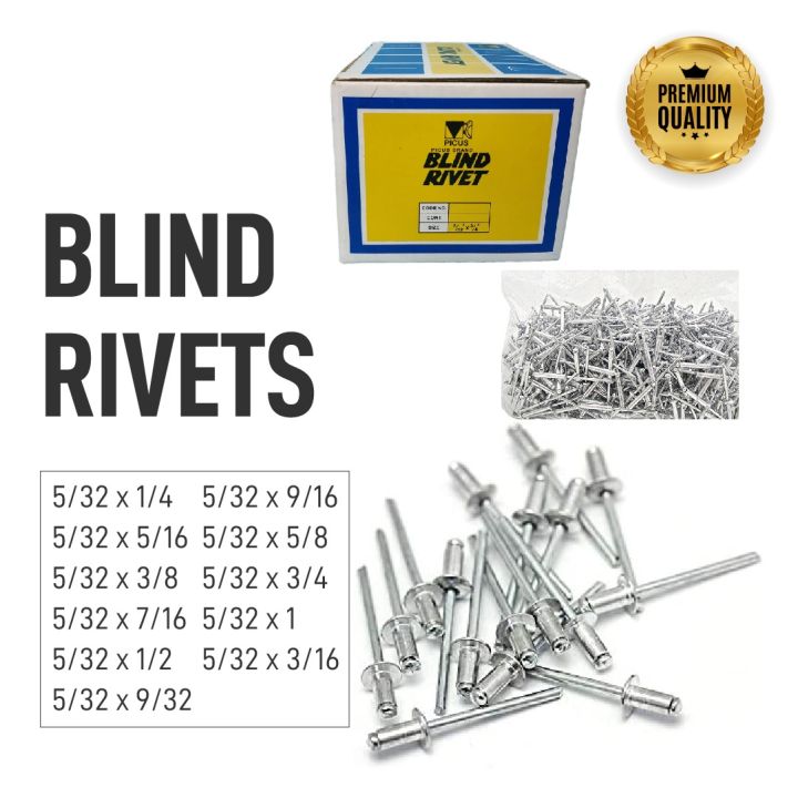 Picus Aluminum Blind Rivet 5/32" Per Box | Lazada PH