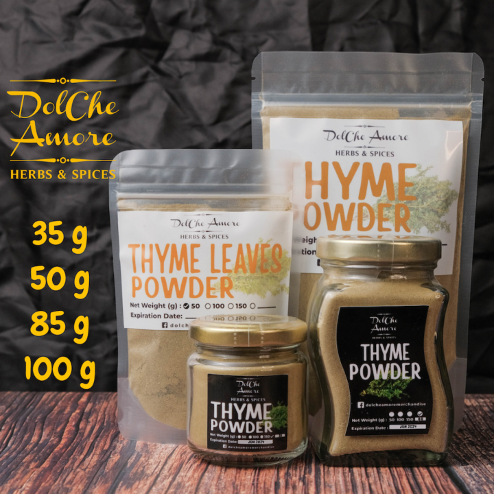 Thyme Powder / Ground Thyme Leaves in Glass Jar and Ziplock Refill ...
