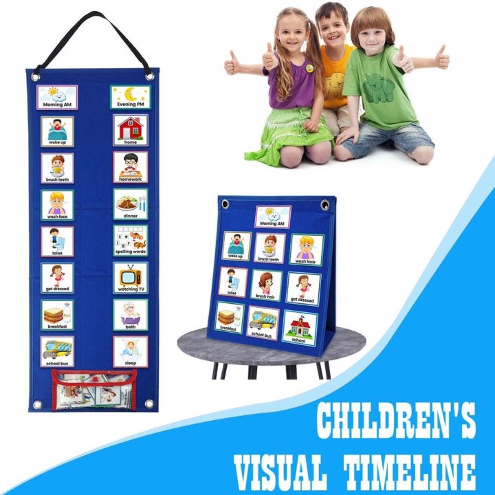 Foldable Kids Visual Schedule Calendar Wall Hang Montessori Event ...