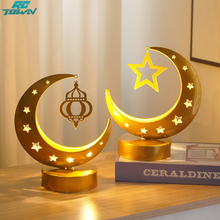Table Lamp, Crescent Moon Lamp With 2000LM, Iron Frame And Resin Ball ...