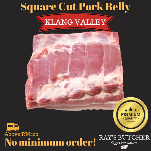 Fresh Square Cut Pork Belly 新鲜五花肉! 1kg [Ray's Butcher Pork] (Klang ...