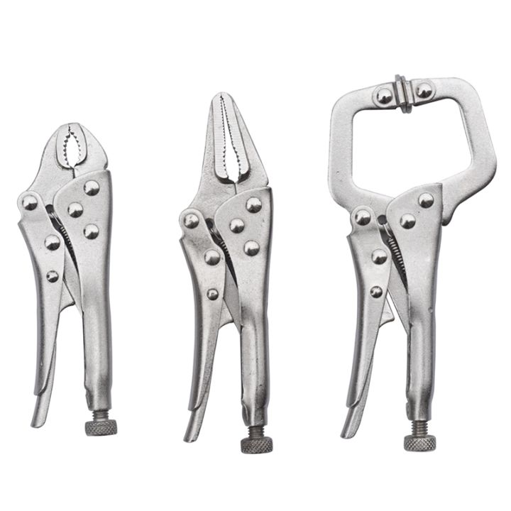 (QDGN) 3Pcs Mini Vise Locking Pliers Set Silver Vise Locking Pliers Set ...