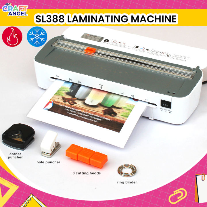 Officom 6in1 Laminating Machine SL388 A4 Size Set Hot & Cold Laminator ...