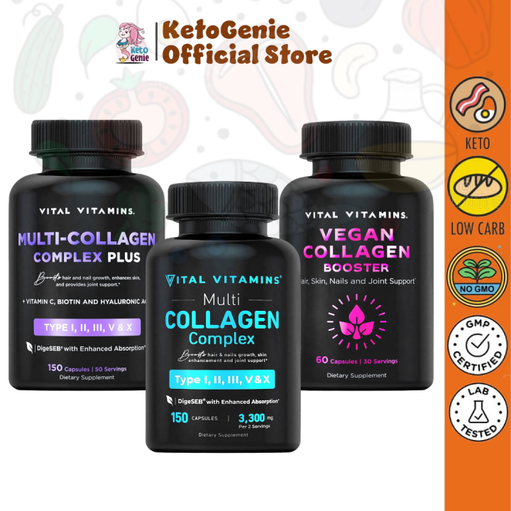 VITAL Vitamins Multi Collagen Complex 150 Capsules / Multi Collagen Complex Plus 150 Capsules ...