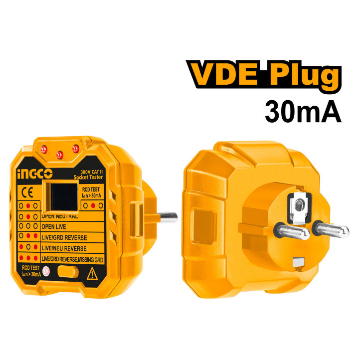 Ingco VDE Plug Socket Tester with Seven testing situations Feedback ...