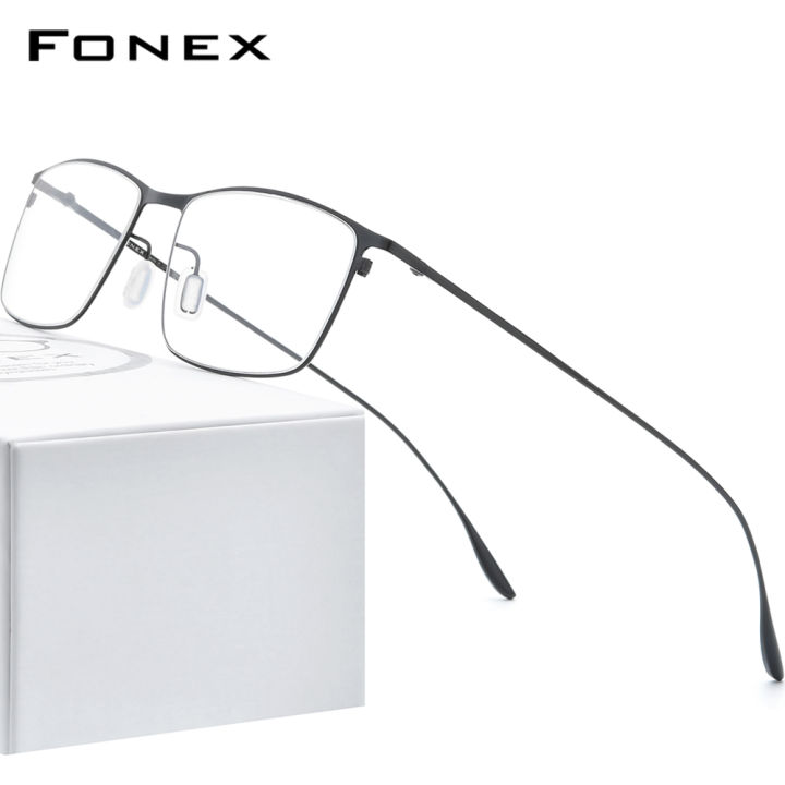 FONEX กรอบแว่นอัลลอยด์สำหรับผู้ชายรุ่น2022โครงแว่นตาทรงสี่เหลี่ยมทำจากอ ...