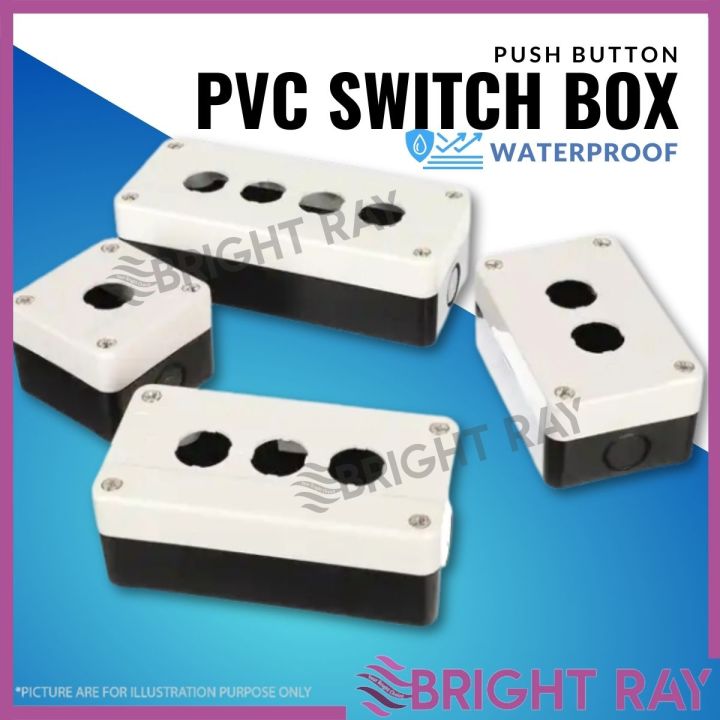 1/ 2/ 3 Way Push Button Switch Control Station Box Waterproof Push PVC Control Hole Box ...